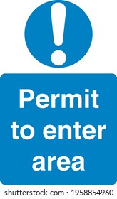 Blue Sign Board Permit Enter Area Stock Vector (Royalty Free ...