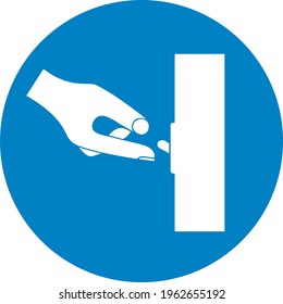 Blue Sign Board Switch Off Symbol Stock Vector (Royalty Free ...