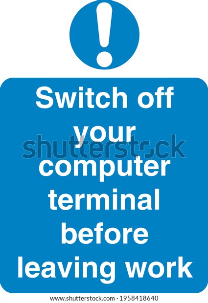 Blue Sign Board Switch Off Your Stock Vector (Royalty Free) 1958418640 ...