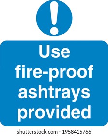 Blue Sign Board Use Fireproof Ashtrays Stock Vector (Royalty Free ...