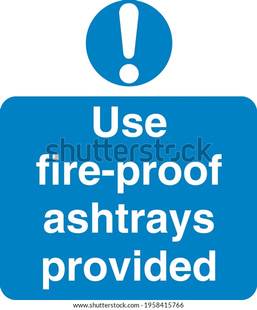 Blue Sign Board Use Fireproof Ashtrays Stock Vector (Royalty Free ...