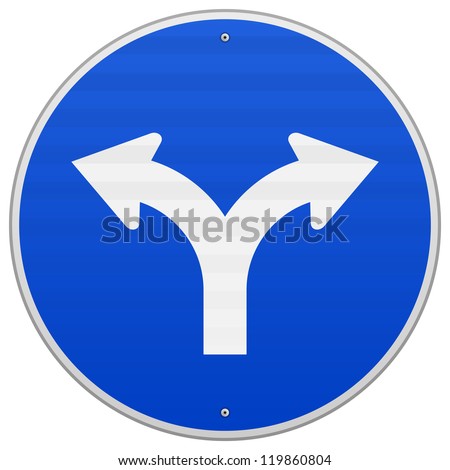 Blue Sign Two Arrows Two Directions Stock Vector (Royalty Free ...
