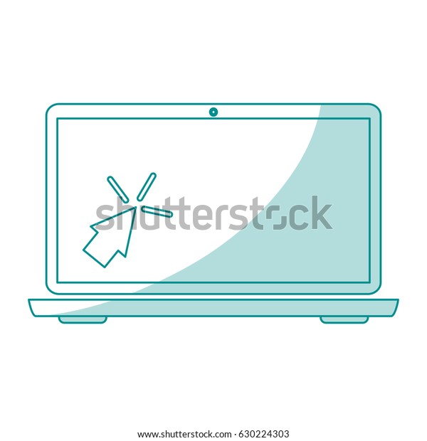 Blue Silhouette Shading Laptop Computer Tech Stock Vector (Royalty Free ...