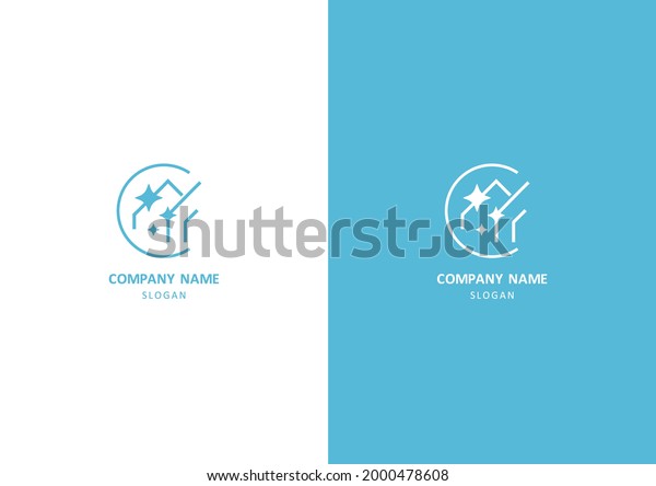 Blue Simple House Cleaning Logo Sign Stock Vector (Royalty Free ...