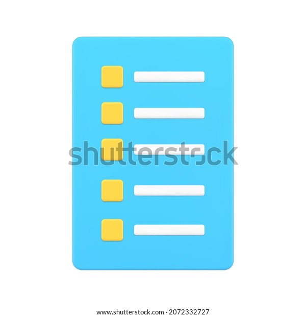 Blue Simple Modern Checklist Yellow Checkbox Stock Vector (Royalty Free ...