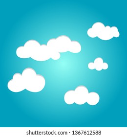 Blue Sky Clouds Cartoon Clouds Set Stock Vector (Royalty Free ...