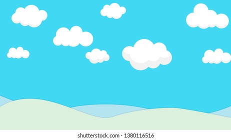 Blue Sky Clouds Cartoon Style Vector Stock Vector (Royalty Free ...