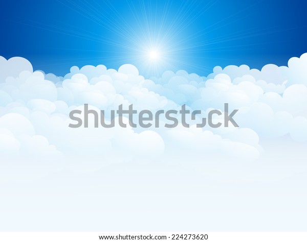 Blue Sky Clouds Eps10 Rgb Gradients Stock Vector (Royalty Free ...