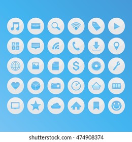 Blue Social Media Icons Vector Illustration: เวกเตอร์สต็อก (ปลอดค่า ...