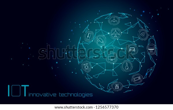 Blue Space Planet Earth Internet Things Stock Vector (Royalty Free ...