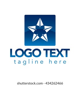 Blue Square Abstract Star Symbol Center Stock Vector (Royalty Free ...