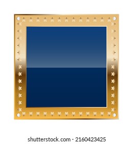 Blue Square Border Golden Frame Diamonds Stock Vector (Royalty Free ...