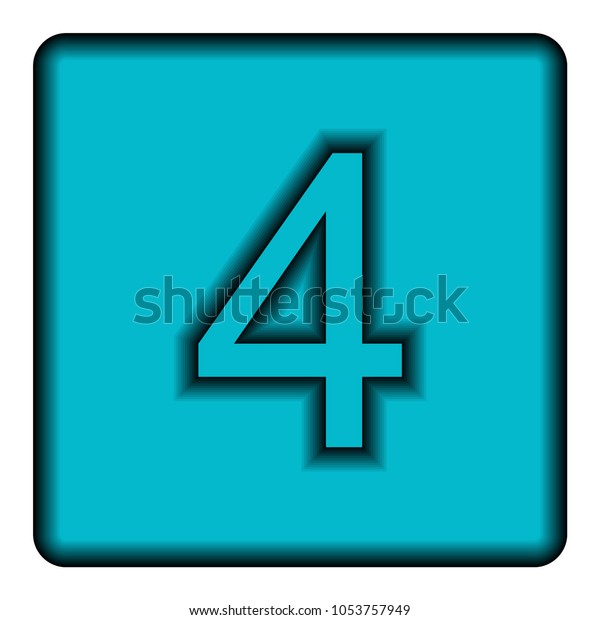 Blue Square Icon Symbol Four On Stock Vector (Royalty Free) 1053757949 ...