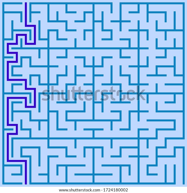 Blue Square Maze 20x20 Help On Stock Vector (Royalty Free) 1724180002 ...