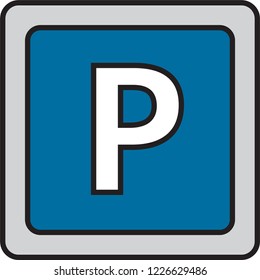 Blue Square Parking Sign Stock Vector (Royalty Free) 1226629486 ...