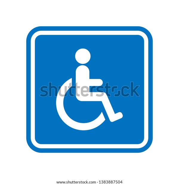 Blue Square Parking Sign Handicap Symbol Stock Vector (Royalty Free ...