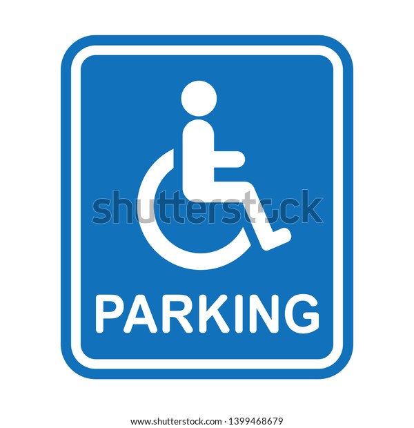 Blue Square Parking Sign Handicap Symbol Stock Vector (Royalty Free ...