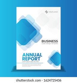 Blue Square Rounded Cover Design Annual Stock Vector (Royalty Free ...