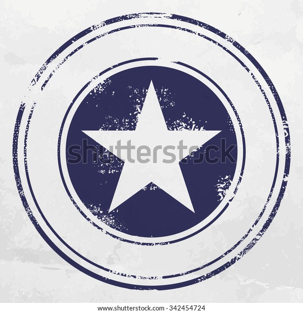 Blue Stamp Five Pointed Star Stock Vector (Royalty Free) 342454724 ...