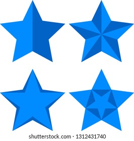 Blue Star Shape Set Dark Blue Stock Vector (Royalty Free) 1312431740
