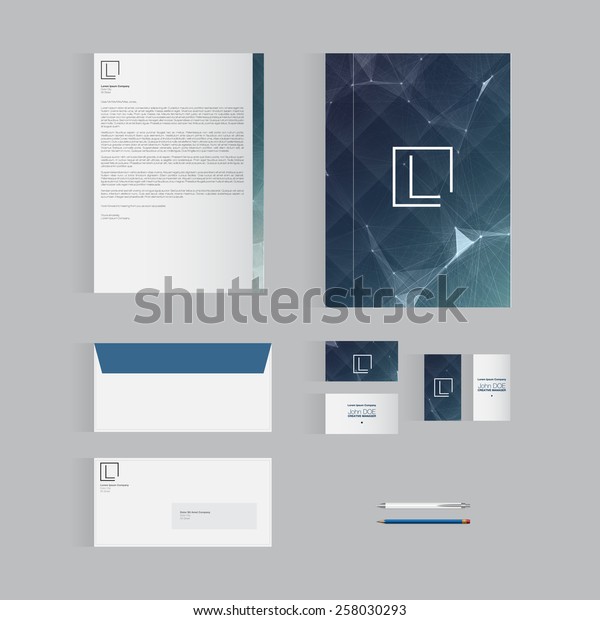 Blue Stationery Template Design Your Business Stock Vector (Royalty ...