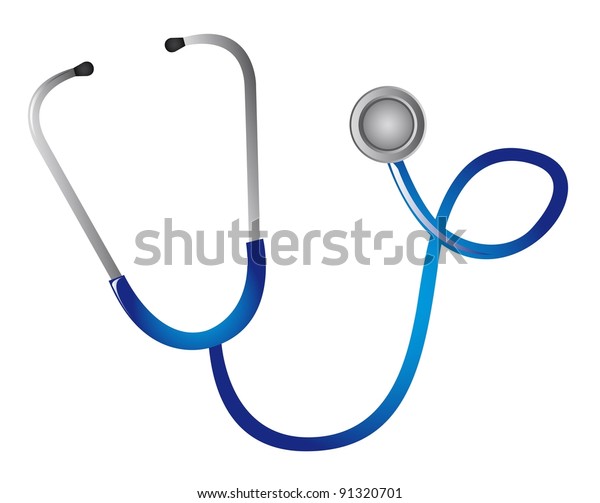 Blue Stethoscope Isolated Over White Background Stock Vector (Royalty ...
