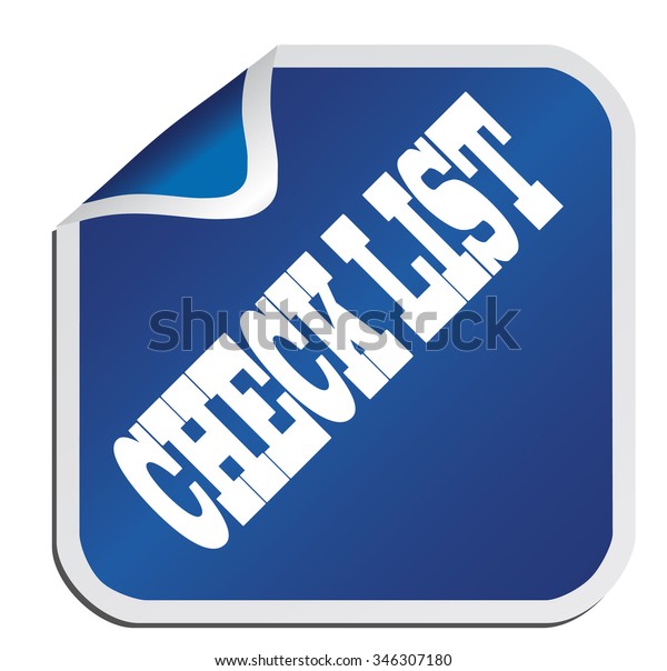 Blue Sticker Check List On White Stock Vector (Royalty Free) 346307180 ...