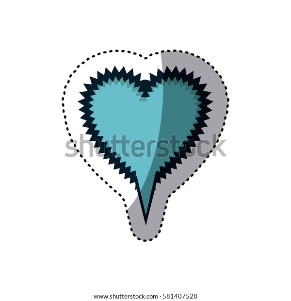 Blue Sticker Heart Shape Callout Scream Stock Vector (Royalty Free ...
