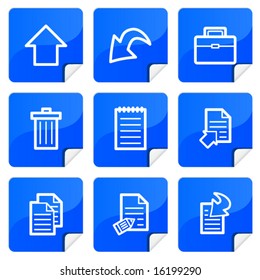 Blue Stickers Document Icons Set Vector Stock Vector (Royalty Free ...