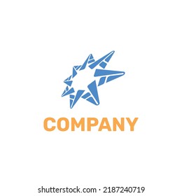 Blue Sun Star Perspective Logo Stock Vector (Royalty Free) 2187240719 ...