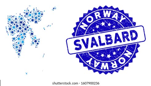 Blue Svalbard Island Map Collage Stars Stock Vector (Royalty Free ...
