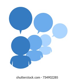 Blue Talking People Icon Stock Vector (Royalty Free) 734902285