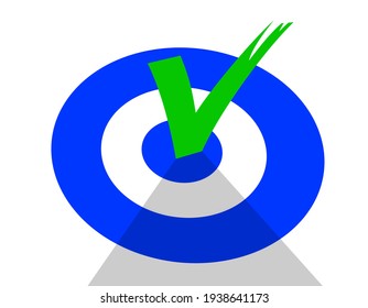 Blue Target Check Symbol Vector Illustration Stock Vector (Royalty Free ...