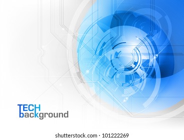 Blue Tech Background On White Stock Vector (Royalty Free) 101222269 ...