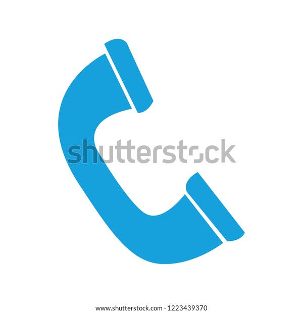 Blue Telephone On White Background Stock Vector (Royalty Free) 1223439370