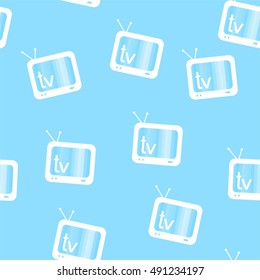 Blue Television Seamless Stock Vector (Royalty Free) 491234197 ...