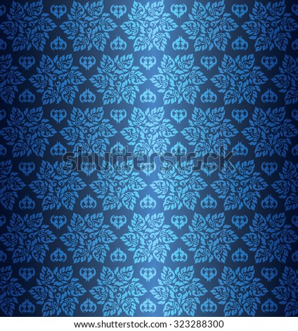 Blue Thai Applied Art Background เวกเตอร์สต็อก (ปลอดค่าลิขสิทธิ์ ...