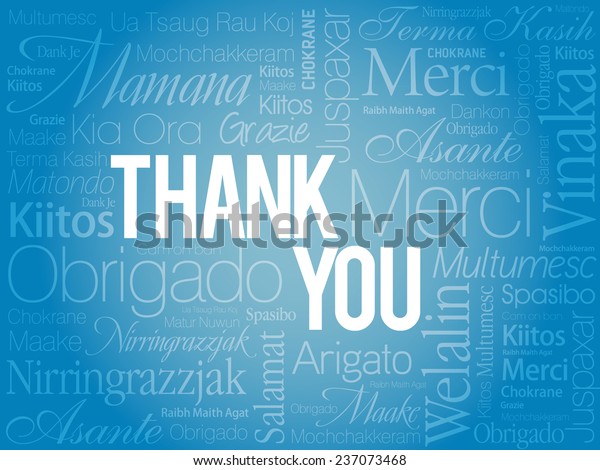 Blue Thank You Word Cloud Vector Stock Vector (Royalty Free) 237073468