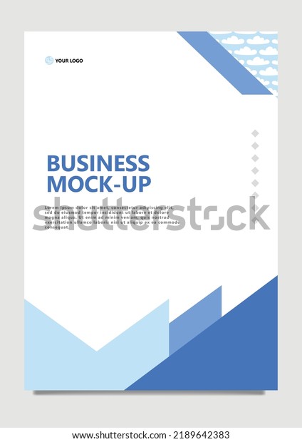 Blue Theme Business Mock Decorated By Stock Vector (Royalty Free ...
