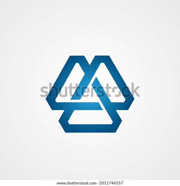 Blue Three Triangle Logo Vector Stock Vector (Royalty Free) 2011746557 ...
