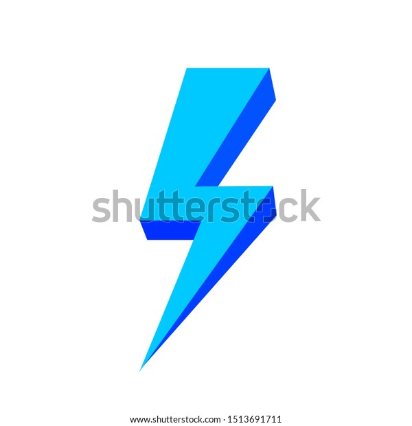 Blue Thunder Icon Isolated On White Stock Vector (Royalty Free) 1513691711