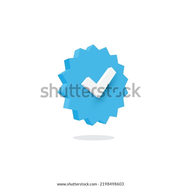 Blue Tick 3d Style Vector Illustration Stock Vector (Royalty Free ...