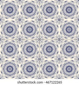 Blue Tile Vector Seamless Tiles Pattern Stock Vector (Royalty Free ...
