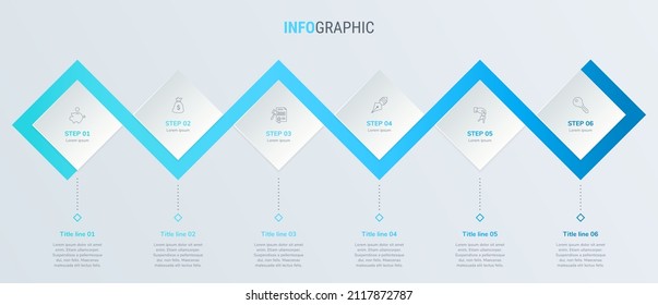 Blue Timeline Infographic Design Vector 6 Stock Vector (Royalty Free ...