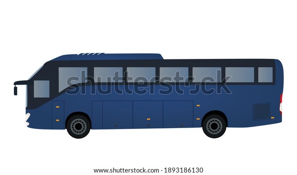 Blue Tourist Bus Vector Illustration Stock Vector (Royalty Free) 1893186130