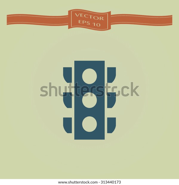 Blue Traffic Light Signal Vector Icon Stock Vector (Royalty Free ...