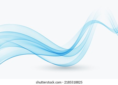 Blue Transparent Wave On White Background Stock Vector (Royalty Free ...