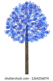 Blue Tree Isolated Stock Vector (Royalty Free) 1264256074 | Shutterstock