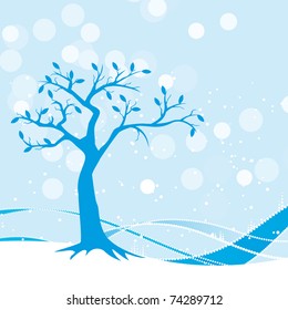 Blue Tree Silhouette Stock Vector (Royalty Free) 74289712 | Shutterstock