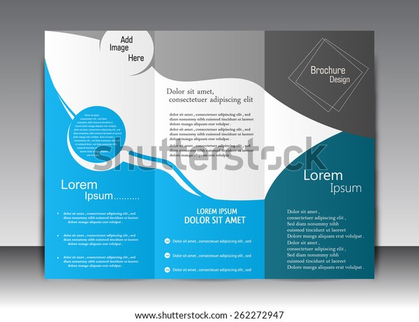 Blue Tri Fold Brochure Stock Vector (Royalty Free) 262272947 | Shutterstock
